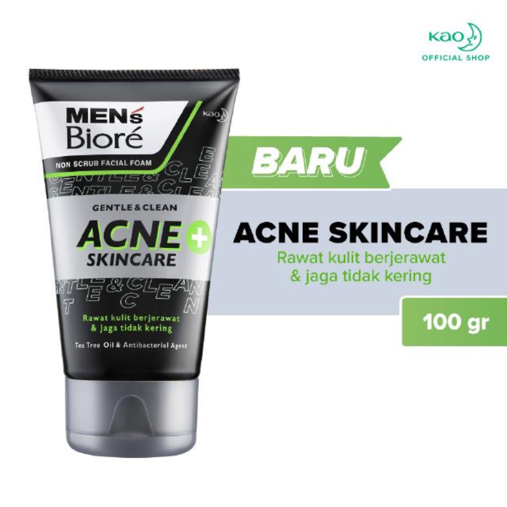 Jual Biore Mens Facial Foam Buster Oil Acne Action 100 Gr | Shopee Indonesia