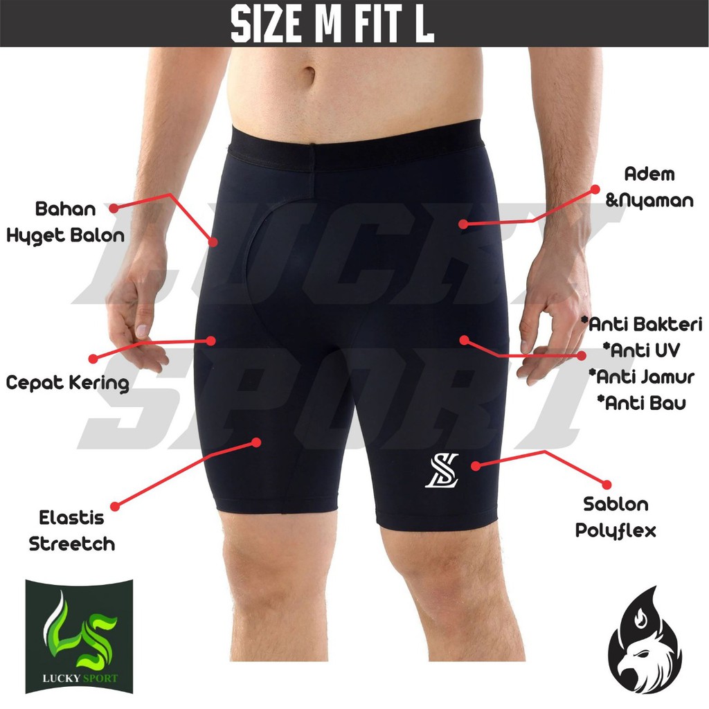 Jual Celana Manset Baselayer Pendek LS Short Pants Renang Kiper Daleman gym Lokal Brand LS ...