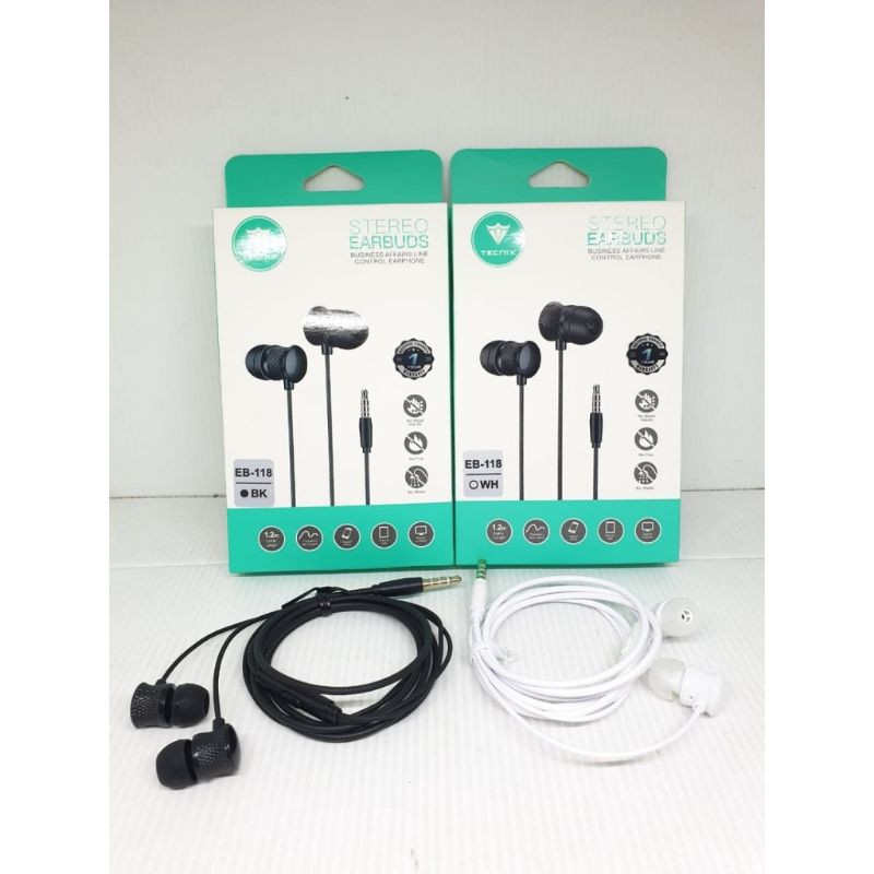 Jual Earphone Bass Tecnix EB-118 Earphone With Microphone Original ...