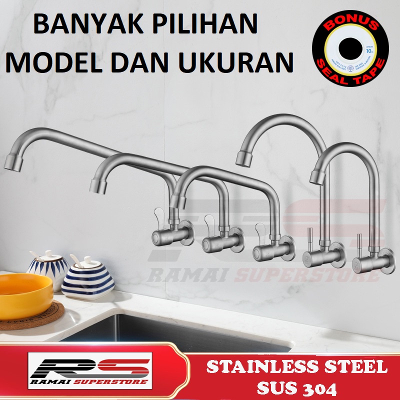 Jual Keran Dapur Kran Angsa Cuci Piring Sink SUS 304 Tembok | Shopee Indonesia