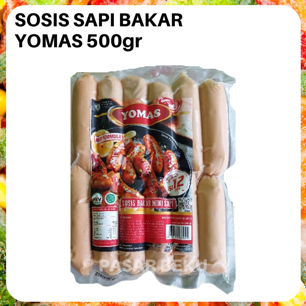 Jual (Khusus AREA SUMBAR) Sosis Sapi Bakar Mini Yomas 500gr isi 12 ...