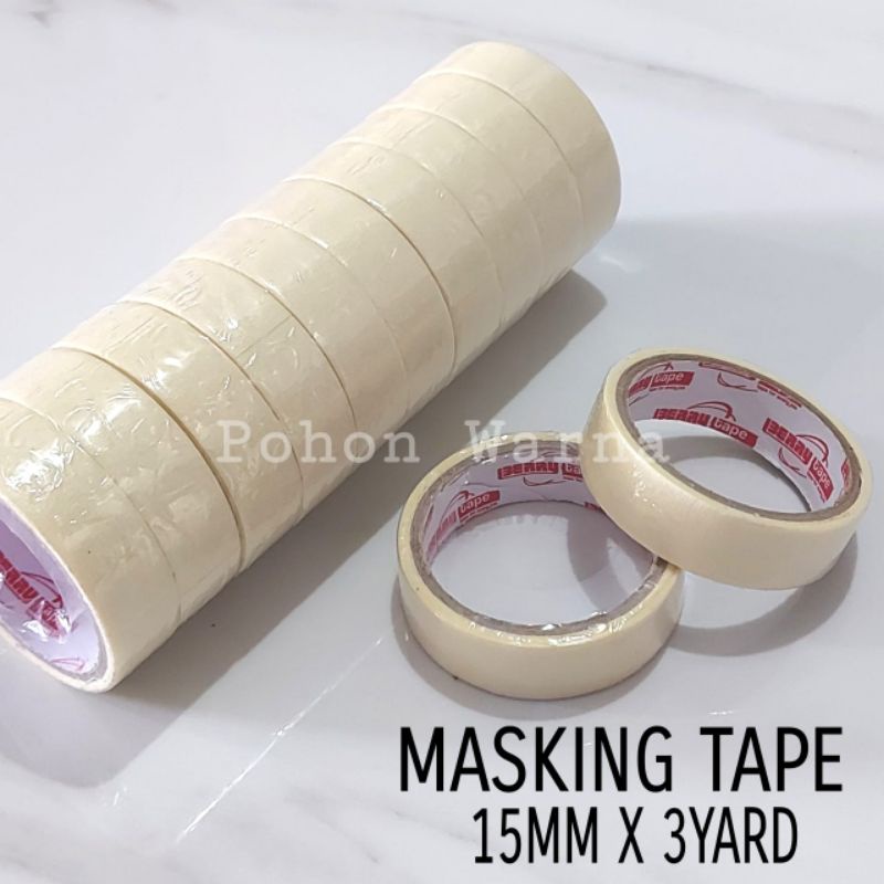Jual (10pcs) Masking Tape Berry 15mm x 3meter / Isolasi Kertas | Shopee ...