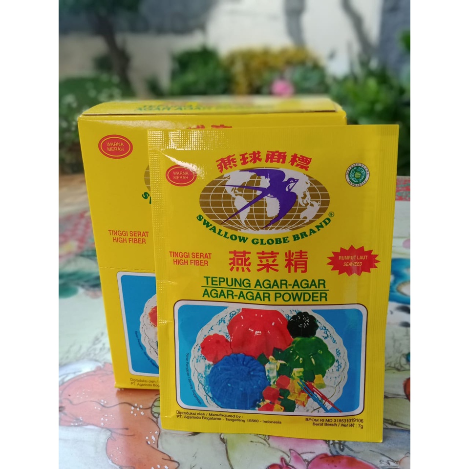 Jual Agar Agar Swallow Globe Merah 1 Sachet 7 Gr | Shopee Indonesia