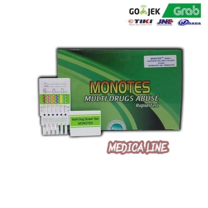 Jual Rapid Test Monotes Multidrugs 6 ( AMP/MOP/THC/MET/COC/BZO), Urine ...