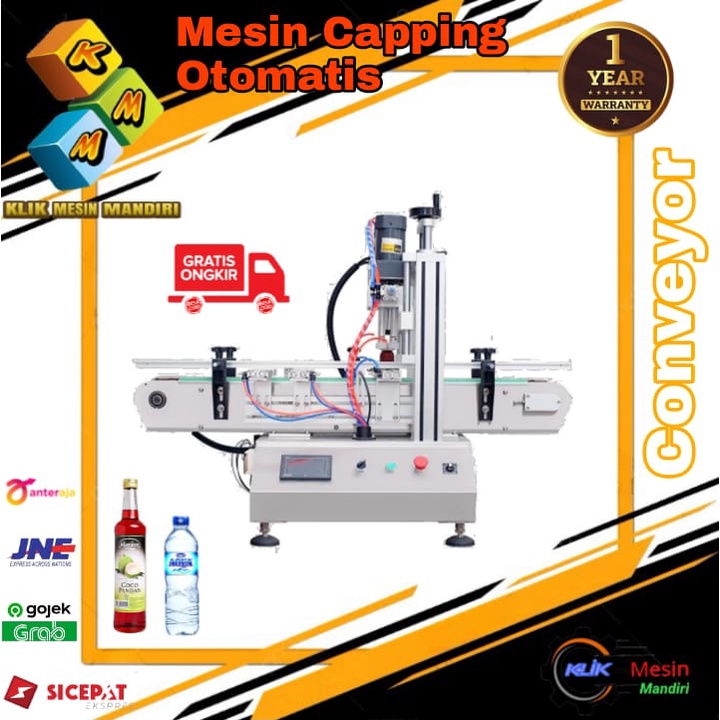 Jual Mesin Capping Automatic Conveyor / Mesin Press Tutup Botol Kaca Plastik Otomatis | Shopee ...