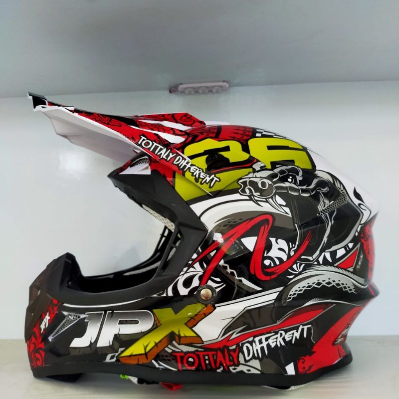 Jual HELM JPX CROSS X16 EAST MAMBA WHITE HELM CROSS JPX ULAR PUTIH HELM ...