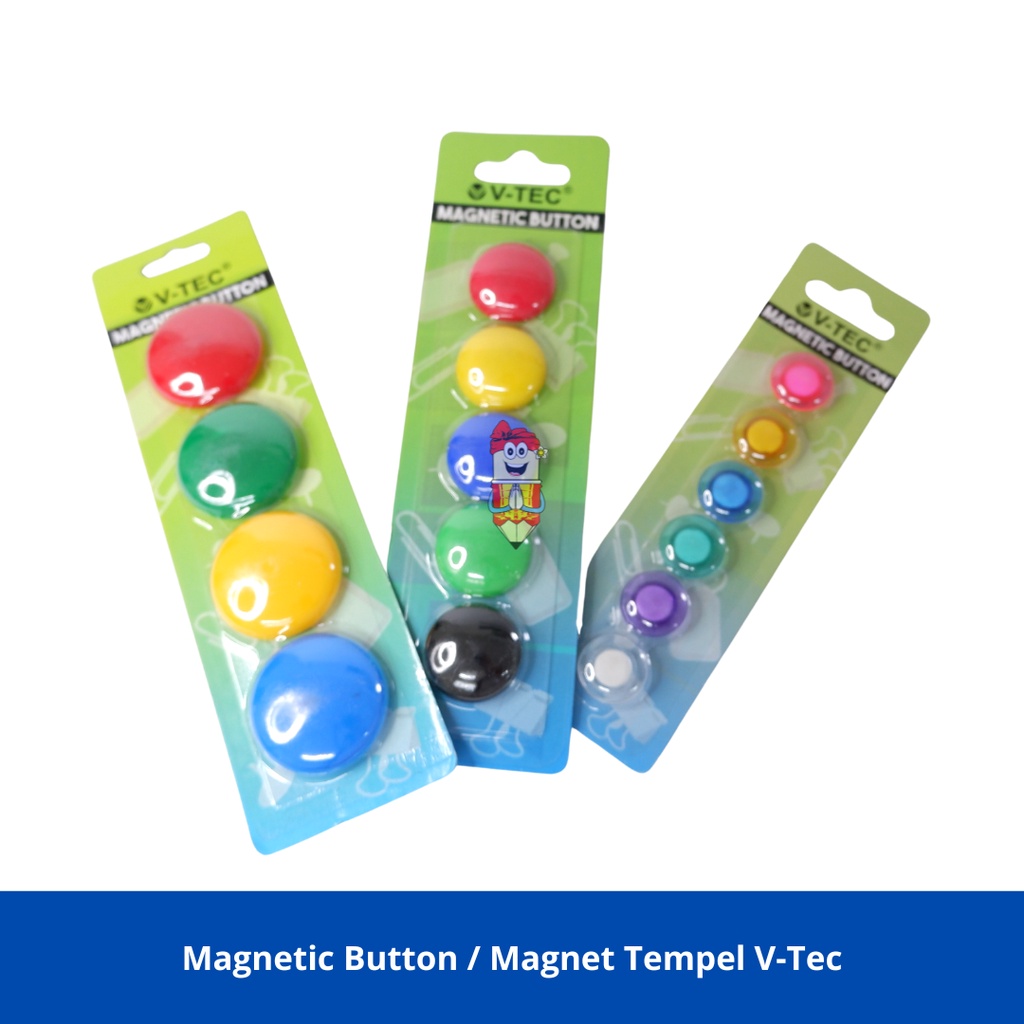 Jual Magnetic Button / Magnet Tempel / magnet kulkas V-Tec warna warni ...