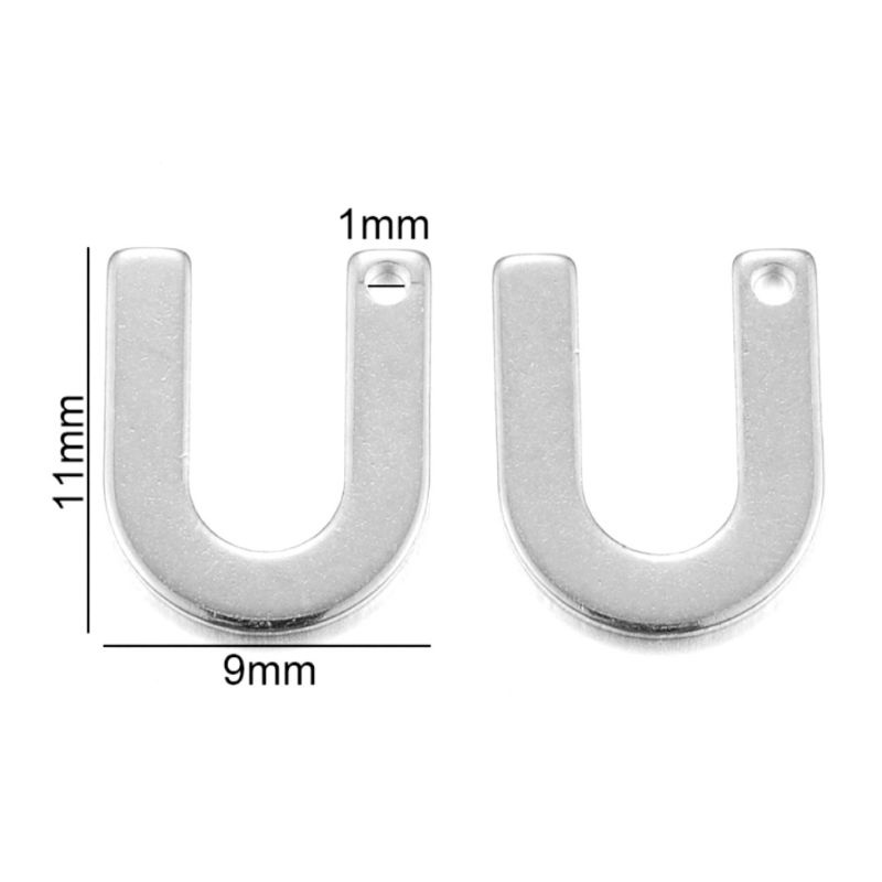Jual DIY Charm Huruf Alphabet Titanium Silver Hypoallergenic Anti Karat ...