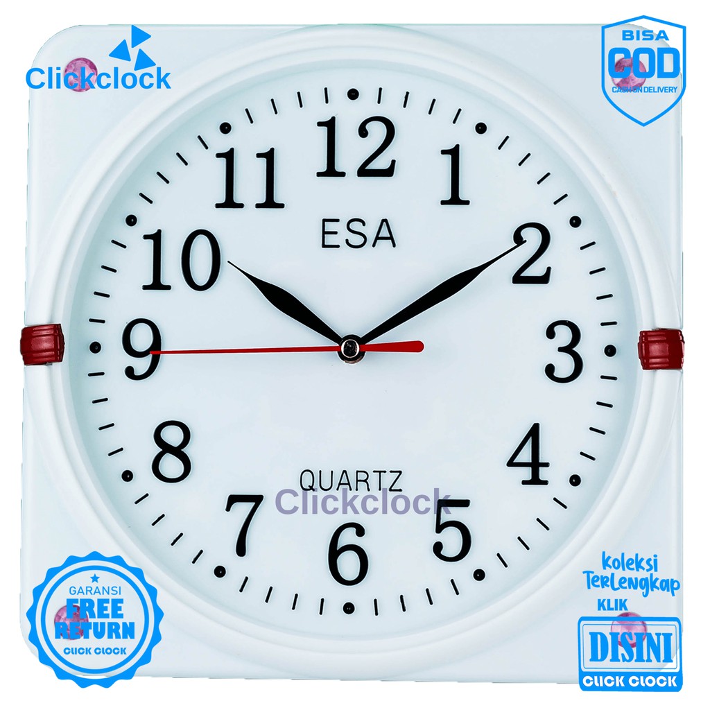 Jual Jam Dinding Quartz Minimalis Biru Pink Esa 175 Kecil Dekorasi ...