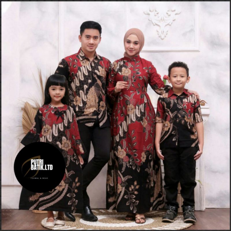 Jual Batik Couple Keluarga Ayah Ibu Anak Modern Terbaru Set Couple ...