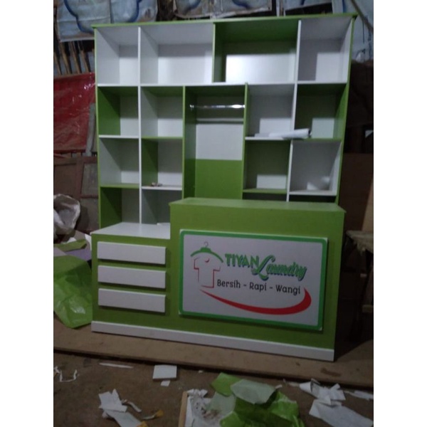 Jual RAK & MEJA KASIR UTK USAHA LAUNDRY LOGO NAMA BISA REQUEST FREE ...