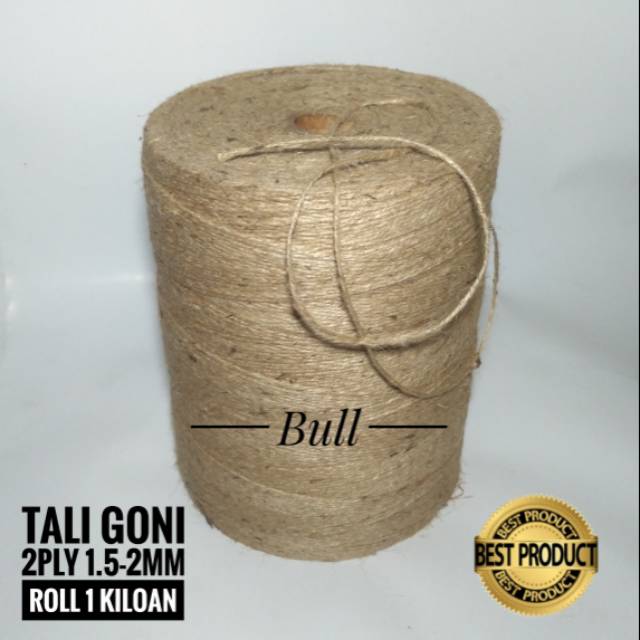 Jual Tali Karung Goni 2 ply ( 1.5-2 mm) Jute /Hemp Rope/ per Roll ...