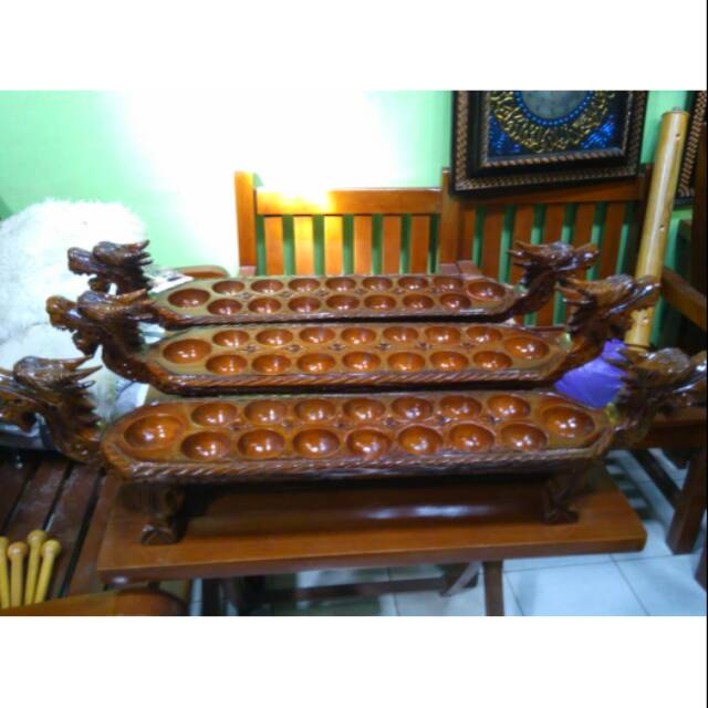 Jual Dakon congklak dari kayu jati free biji dakon kerang asli | Shopee ...