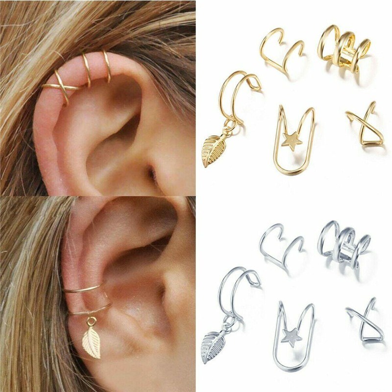 Jual MM A70 Anting Jepit Wanita 5pcs Set Ear Cuff Fashion Korea | Shopee Indonesia