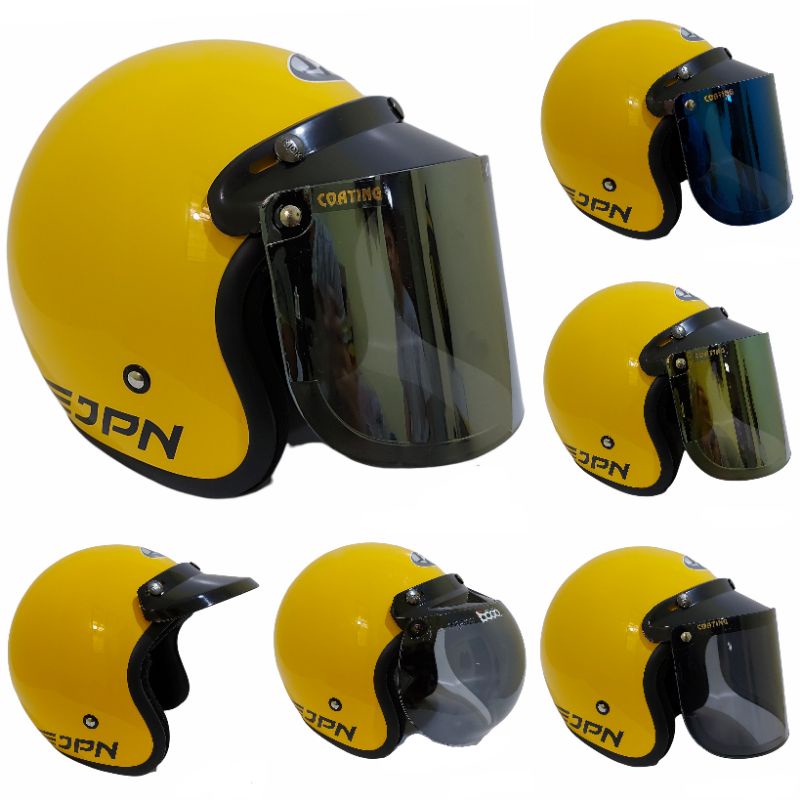 Jual Helm jpn retro Kuning Gloss | Shopee Indonesia