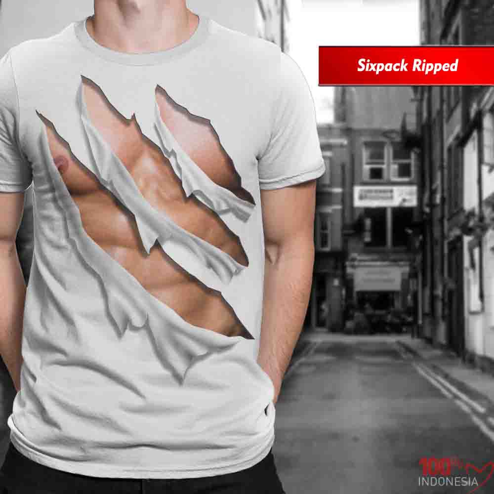 Jual Kaos Print 3D Unik Limited Sixpack Ripped -Grosir Kaos 3D | Shopee ...
