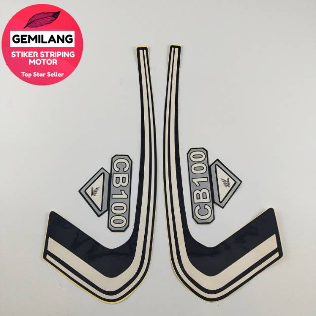 Jual Striping Decal Polet Sticker honda cb 100 cb100 1976 hitam lis ...