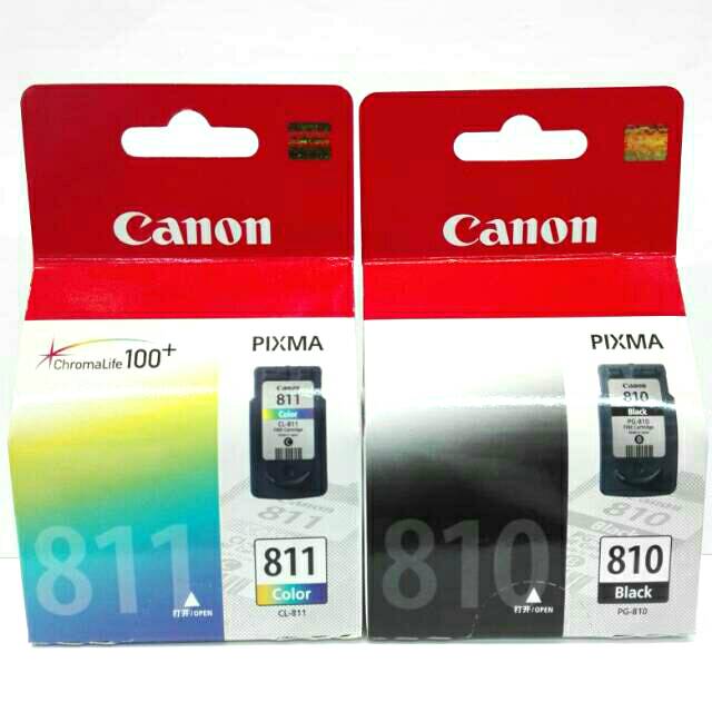 Jual Tinta Printer Original Canon PIXMA 810 Black dan 811 Colour 1 set ...