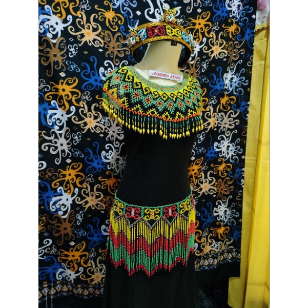 Jual satu set aksesoris topi mahkota kalung dada teratai dan ikat ...