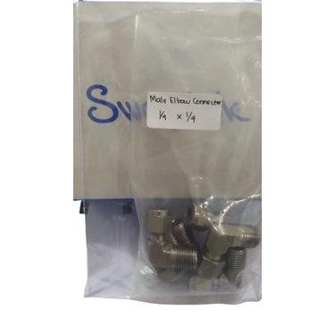 Jual SWAGELOK Male elbow connector OD 1/4" x 1/4" NPT - Stainless steel 316 | Shopee Indonesia