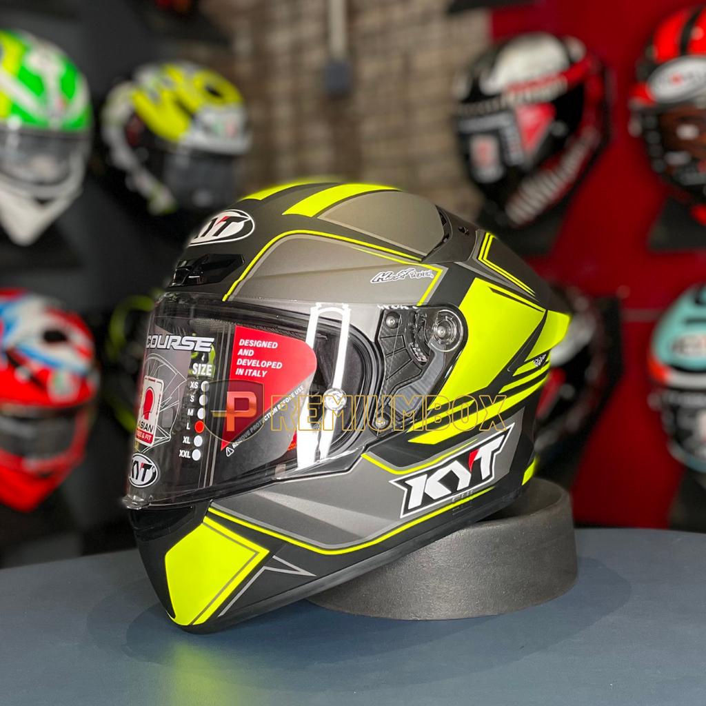 Jual KYT TT COURSE TOURIST MATT YELLOW FLUO | Shopee Indonesia