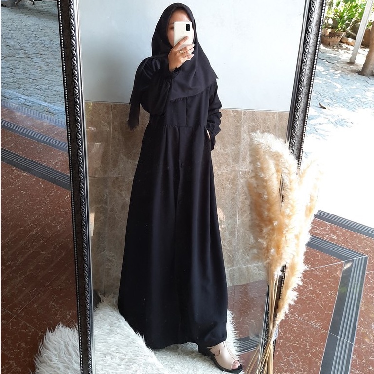 Jual KS. Gamis Wolfis Tebal / Dress Basic Kancing | Shopee Indonesia