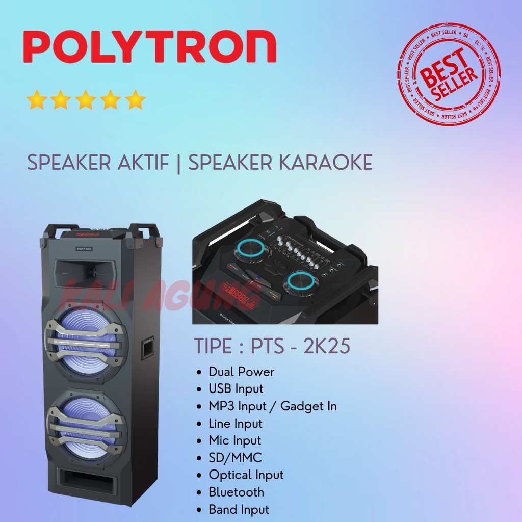 Jual SPEAKER AKTIF PORTABLE POLYTRON | PTS-2K25 | 15 INCH - FREE ONGKIR ...