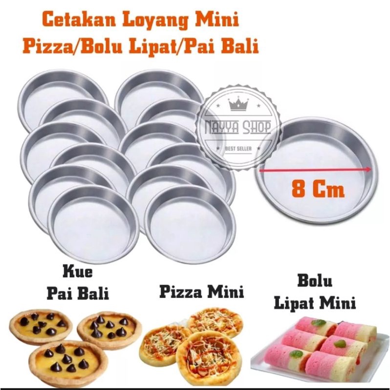 Jual Loyang Pizza Mini 1lusin (12pcs) |Loyang Bolu lipat mini Dr|Loyang ...