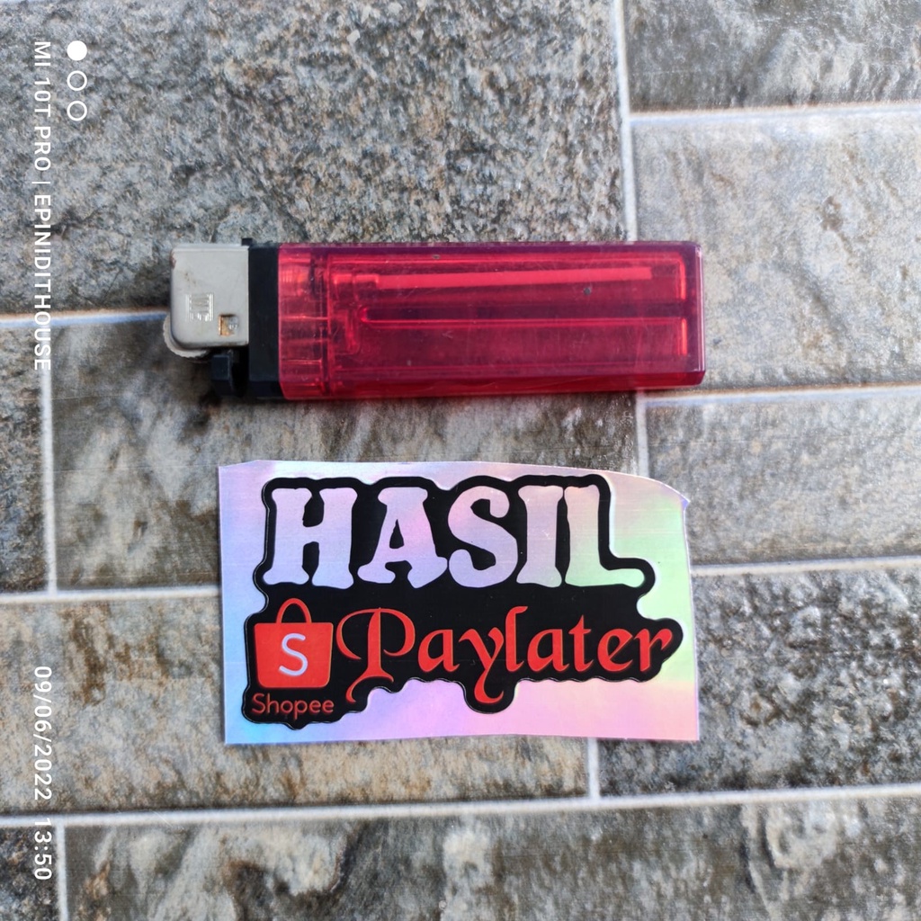 Jual Stiker Hasil Pay Later Kata Viral FYP Hologram Rainbow Motor Helm ...