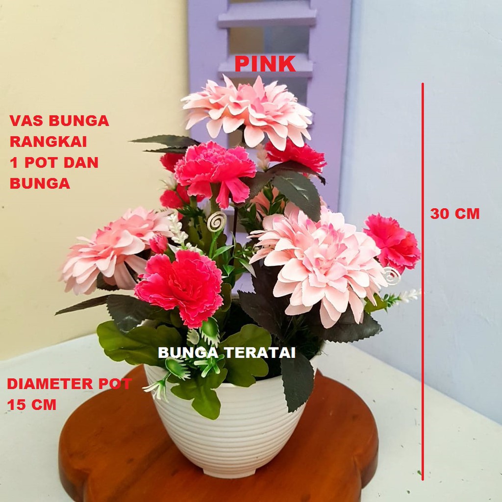 Jual BUNGA SET POT D15 SERUNI ARTIFICIAL PLASTIK | Shopee Indonesia