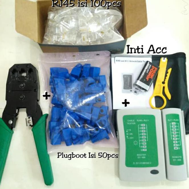 Jual Paket 4 in 1 Tang Crimping Tool Rj45 LAN Tester Konektor RJ45 dan ...
