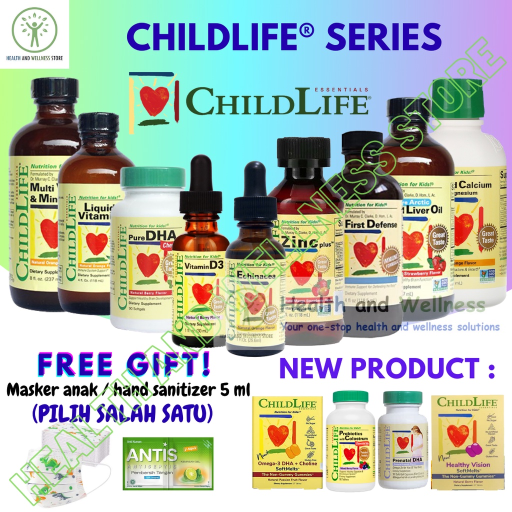 Jual CHILDLIFE SERIES MULTIVITAMIN LIQUID VITAMIN C ECHINACEA D3 CALCIUM PURE DHA FIRST DEFENSE ...