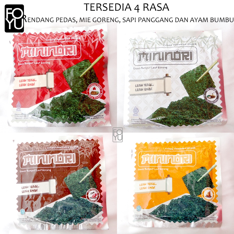 Jual Mininori Rumput Laut Crispy Seaweed Snack Cemilan Rumput Laut Isi ...