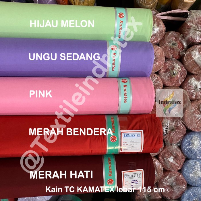 Jual KER3N KAIN KATUN TC KAMATEX WARNA BAHAN BAJU SERAGAM MASKER JILBAB ...