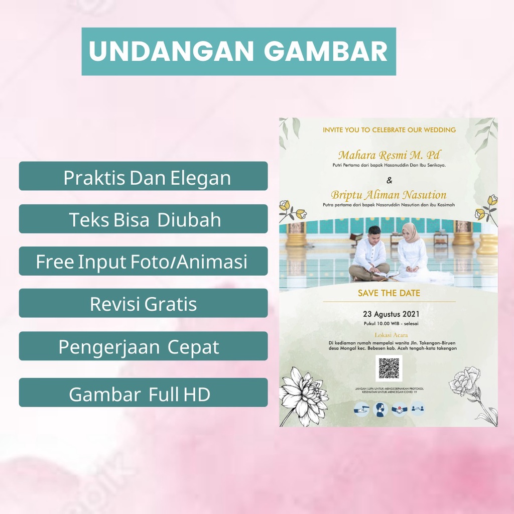 Jual Undangan Gambar Digital Pernikahan Premium | Shopee Indonesia