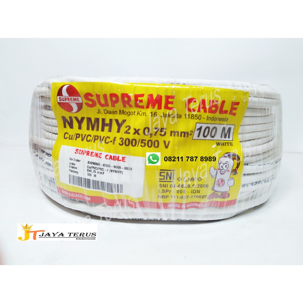 Jual Kabel Supreme NYMHY 2x0,75 Roll Original Serabut SNI per METER | Shopee Indonesia