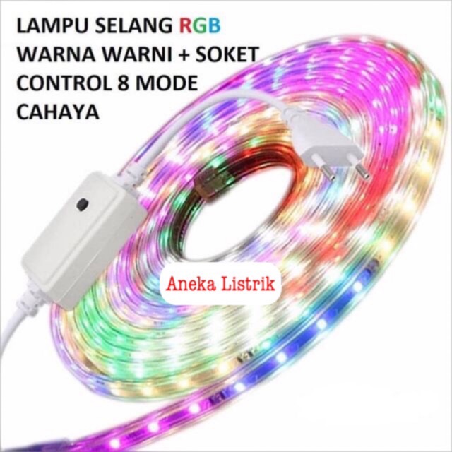 Jual LAMPU LED STRIP SELANG WARNA WARNI 3528 2835 220V + ADAPTOR ...