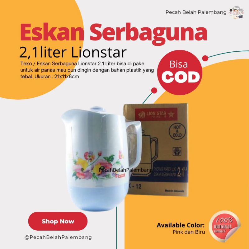 Jual Lion Star Teko / Eskan Air Serba Guna K-12 Thermo Water Jug 2,1 Liter | Shopee Indonesia