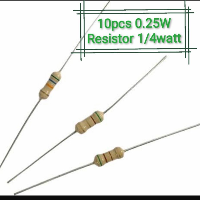 Jual 10 Buah 0.25W 1/4W Resistor 680 820 1k 1k2 ohm 680R 820R 1KR 1,2KR ...