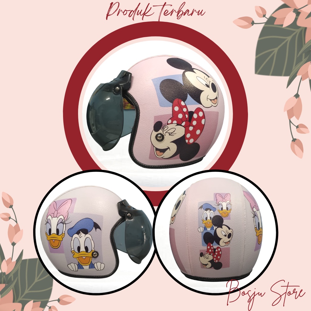 Jual Helm Bogo Motif Donal Bebek Miki Mouse | Custom Warna Nama | Helem ...