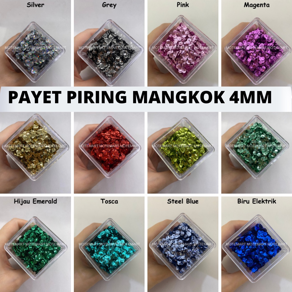 Jual Payet Manik Piring Mangkok 4mm Sequin Piringan | Shopee Indonesia