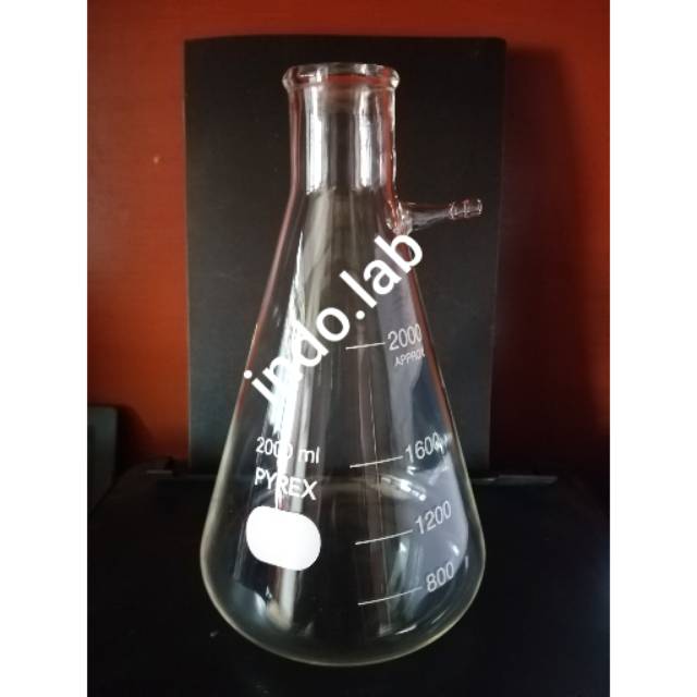 Jual Filtering flask pyrex 2000 ml /Erlenmeyer flask with nepel ...