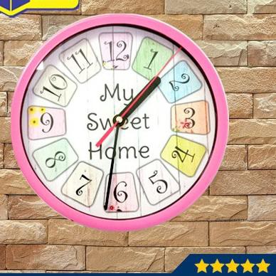 Jual LIMITED !! Jam Dinding My Sweet Home PINK Tempel Tembok Unik ...