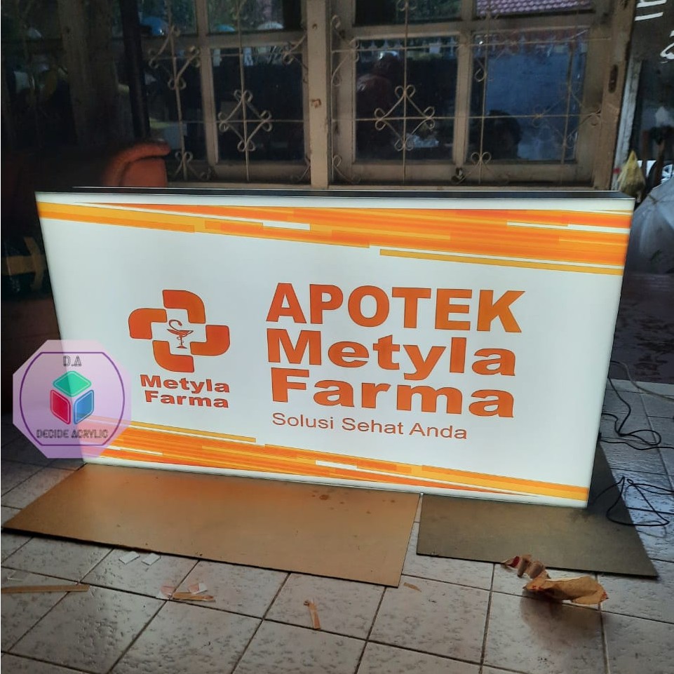 Jual Decide Acrylic Akrilik Led Neon Box Apotek 130x70 2 Sisi | Shopee ...