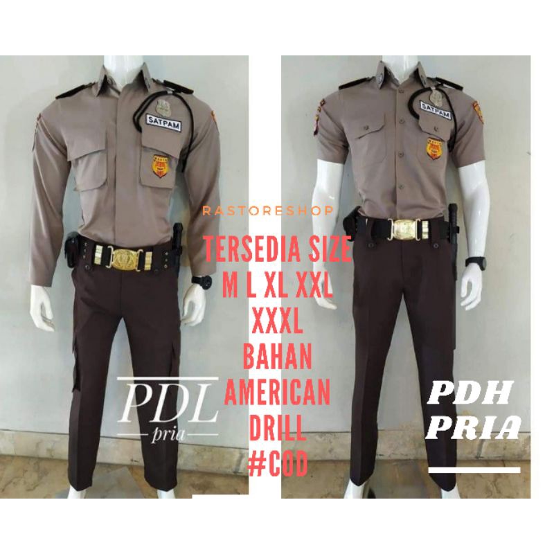 Jual Termurah SERAGAM SATPAM SECURITY BARU TERBARU PDH PDL WARNA COKLAT BAJU SERAGAM SETELAN ...