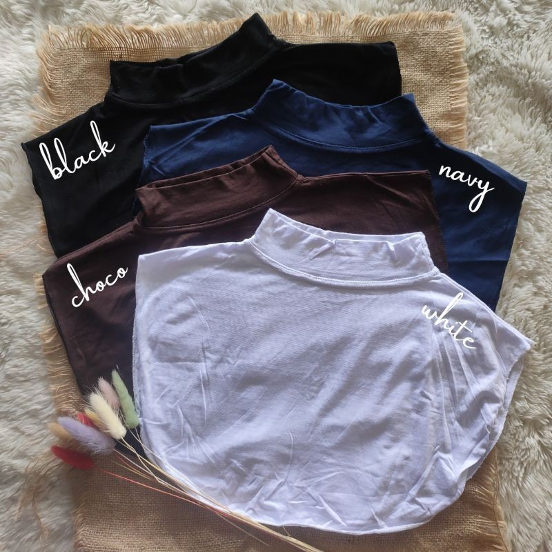 Jual Manset leher hitam putih dalaman hijab bahan premium bikin adem ...