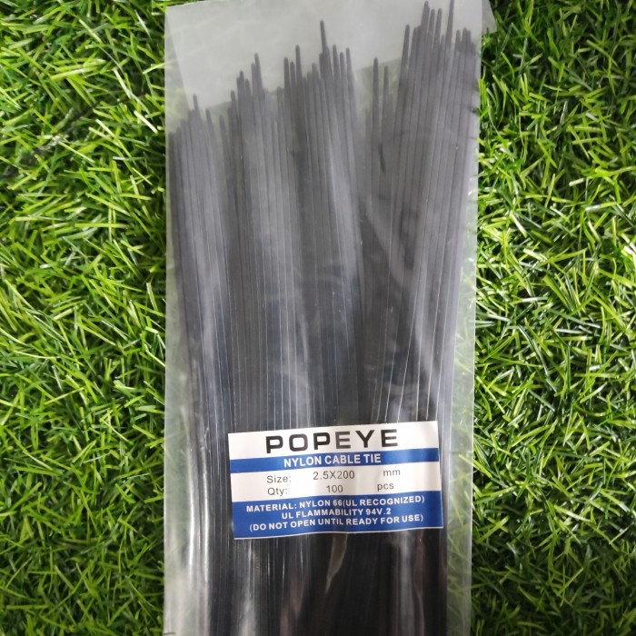 Jual Kabel Ties hitam 100 bj 4 x 250 mm ( 25cm ) Harga Per Pack Cable Ties | Shopee Indonesia