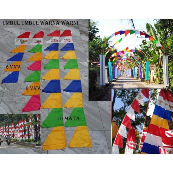 Jual Bendera Umbul Umbul 6 8 10 Titik Mata Warna Warni Merah Puituh Model | Shopee Indonesia