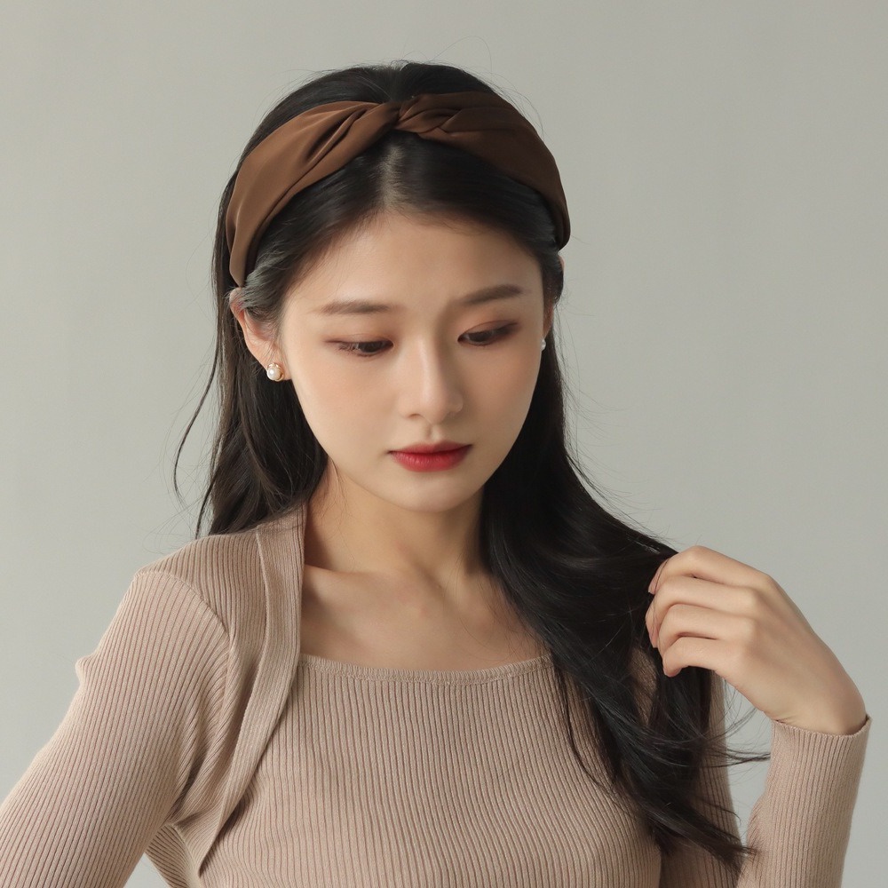 Jual Bando Lebar 6cm Bahan Satin Silk Bando Korea Simple Bandana ...