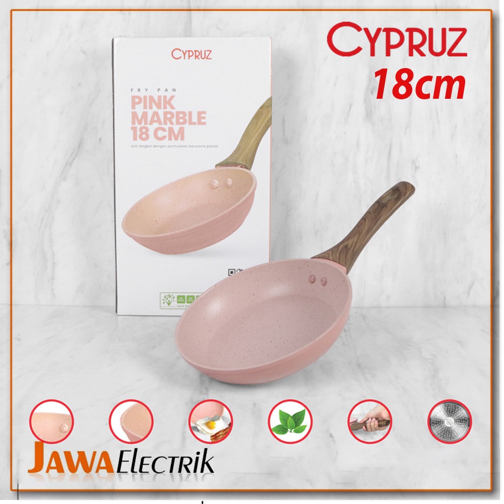 Jual Cypruz Colorful Marble Fry Pan Wajan Penggorengan Anti Lengket FP 18cm | Shopee Indonesia